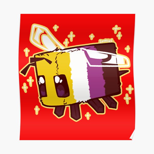 "Non- Binary Pride Minecraft Bee" Poster for Sale by boscioguidena ...