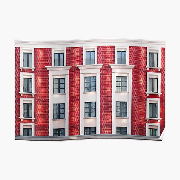 "Red Brick Fassade with White Frame Details" Poster for Sale by ...