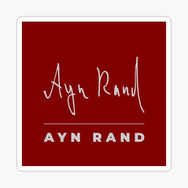 "Ayn Rand signature t-shirt" Sticker for Sale by CMYKStudio | Redbubble