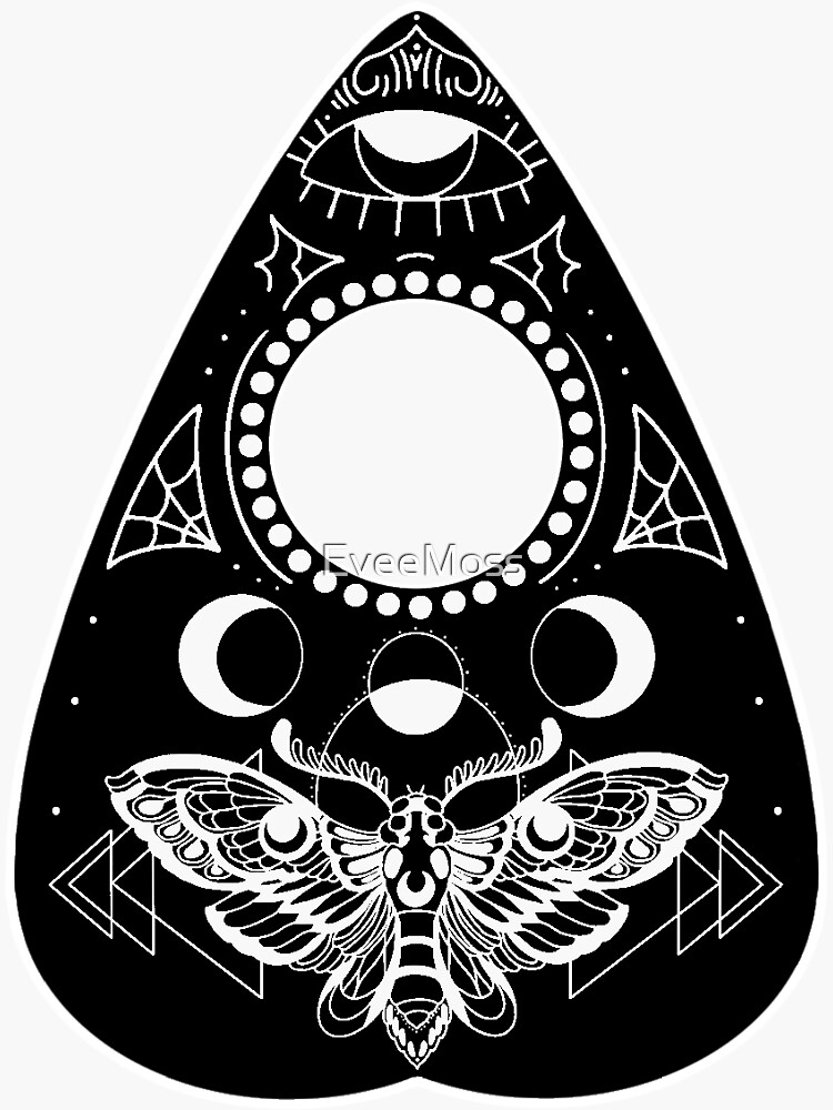 "Lunar Moth Ouija Planchette" Sticker for Sale by EveeMoss | Redbubble
