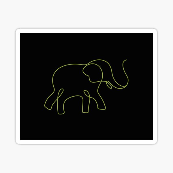 "Elephant Line Art" Sticker for Sale by nabanacrafters | Redbubble