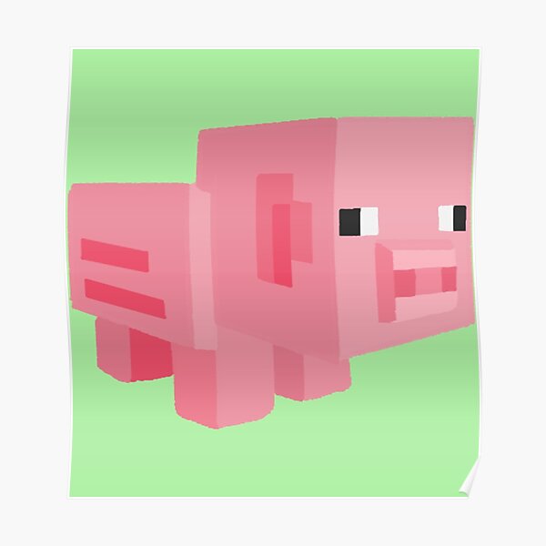"Minecraft pig" Poster for Sale by boscioguidena | Redbubble