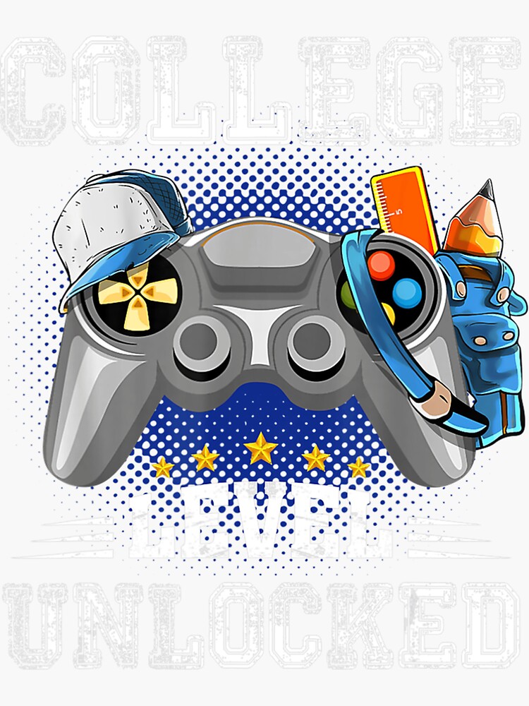 "College Level Unlocked Video Game Back to School Boys " Sticker for ...