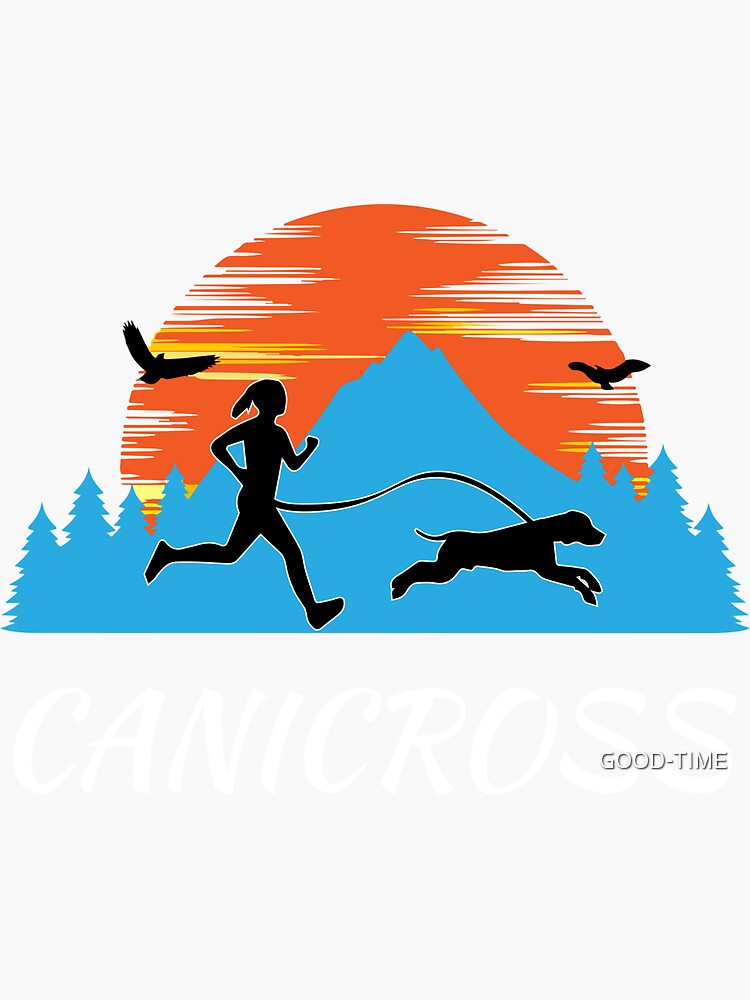 "Canix Canicross woman training with dog" Sticker for Sale by GOOD-TIME ...