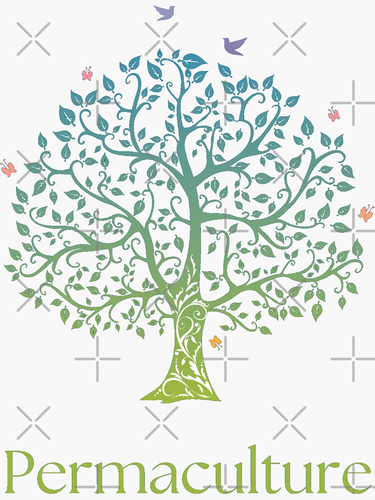 "Permaculture. Beautiful Tree Art" Sticker for Sale by Rebel-Design ...