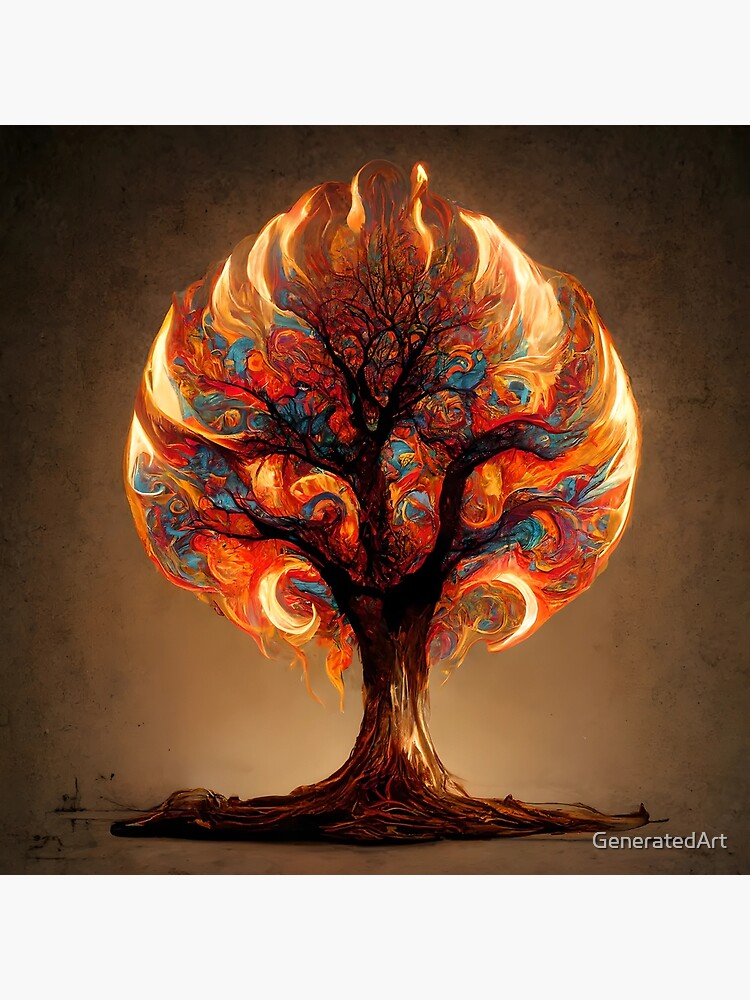 "Tree of life on fire" Poster for Sale by GeneratedArt | Redbubble