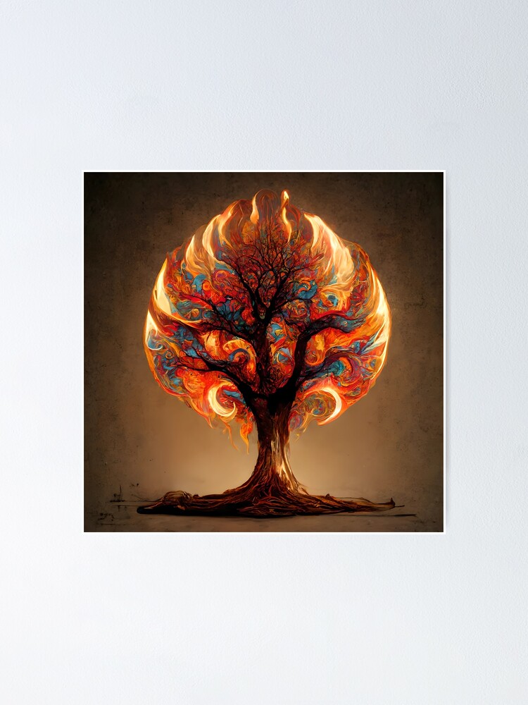 "Tree of life on fire" Poster for Sale by GeneratedArt | Redbubble