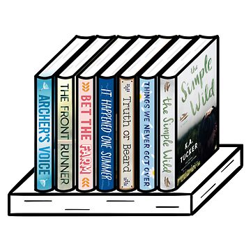 "Book Stack - Small Town Romance" Sticker for Sale by bookshelfsketch ...