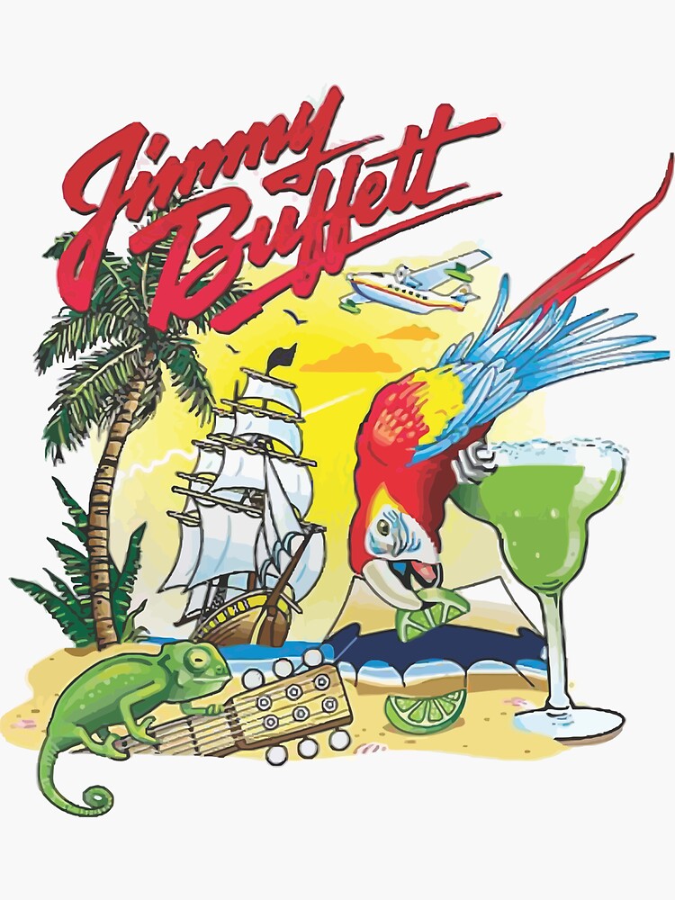"jimmy buffett logo" Sticker for Sale by andhapelekkk | Redbubble