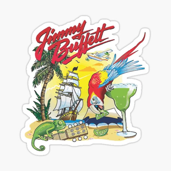 "jimmy buffett logo" Sticker for Sale by andhapelekkk | Redbubble