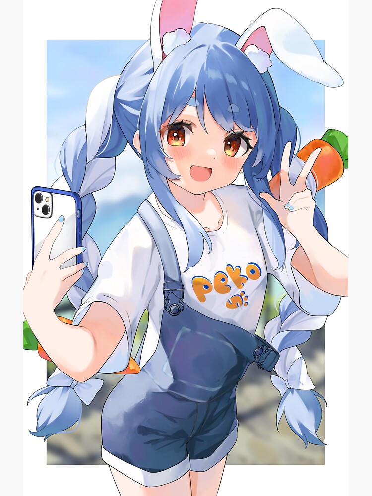 "Hololive Usada Pekora cute selfie" Sticker for Sale by HungTrann ...