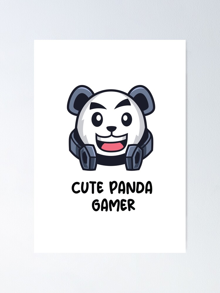 "Cute panda gamer T-shirt" Poster for Sale by sufi989 | Redbubble