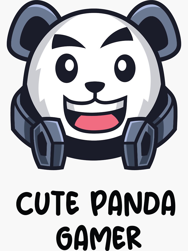 "Cute panda gamer T-shirt" Sticker for Sale by sufi989 | Redbubble