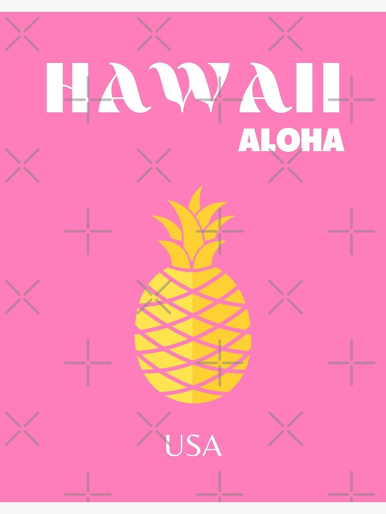 "Hawaii, Preppy, Preppy Room, Preppy Art, Pink, Yellow" Poster for Sale ...