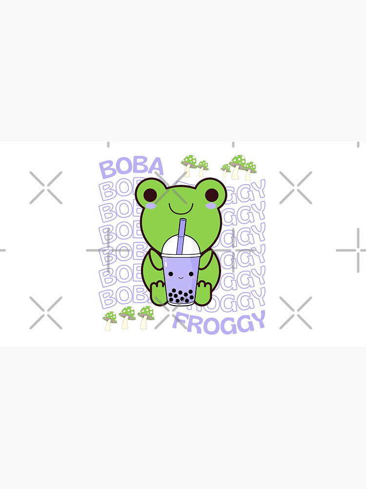 "Cute Cartoon Kawaii Frog drinking Boba Tea | adorable Boba animals ...