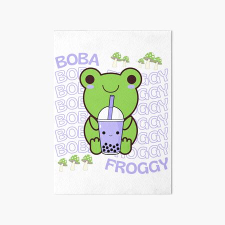 "Cute Cartoon Kawaii Frog drinking Boba Tea | adorable Boba animals ...