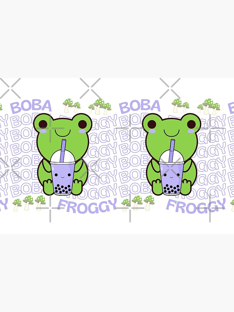 "Cute Cartoon Kawaii Frog drinking Boba Tea | adorable Boba animals ...