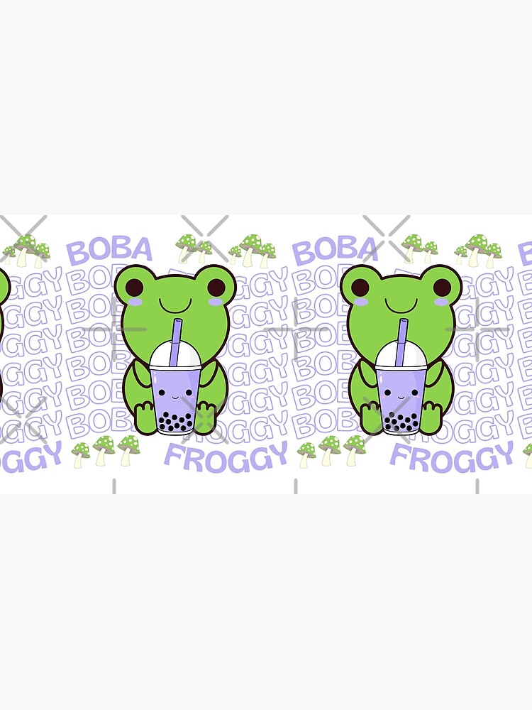 "Cute Cartoon Kawaii Frog drinking Boba Tea | adorable Boba animals ...