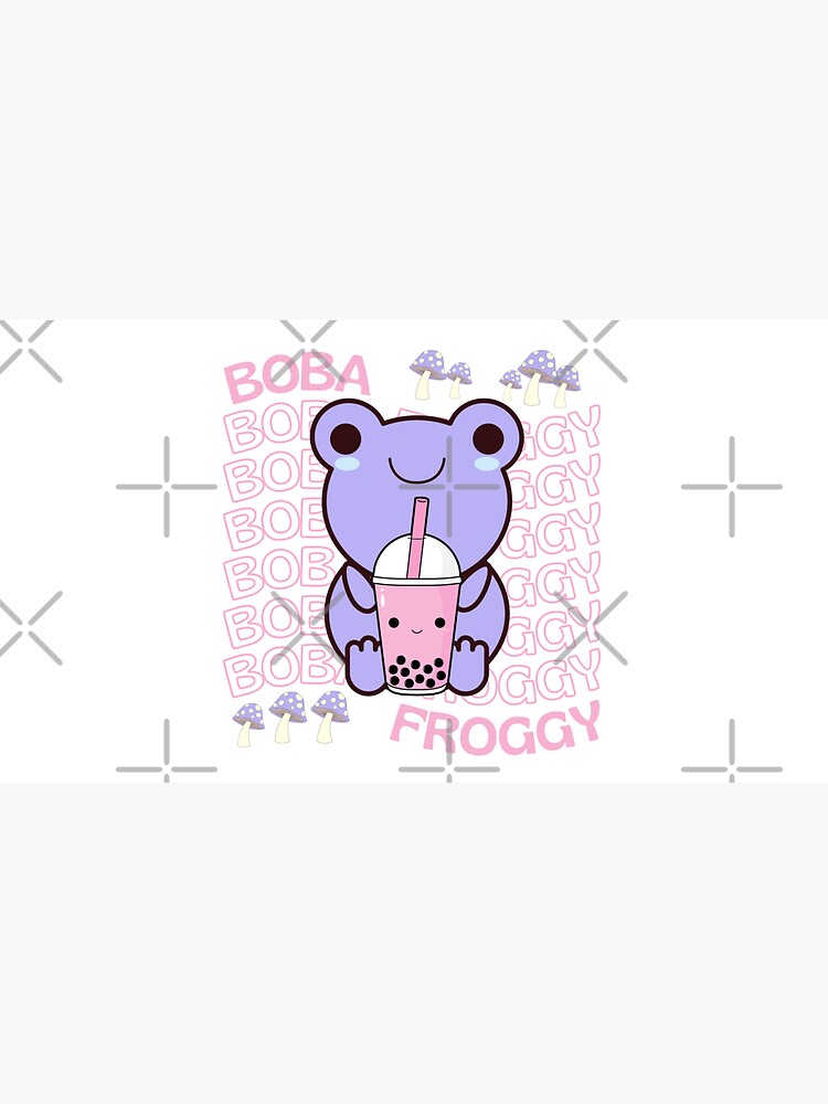 "Cute Cartoon Kawaii Frog drinking Boba Tea | adorable Boba animals ...
