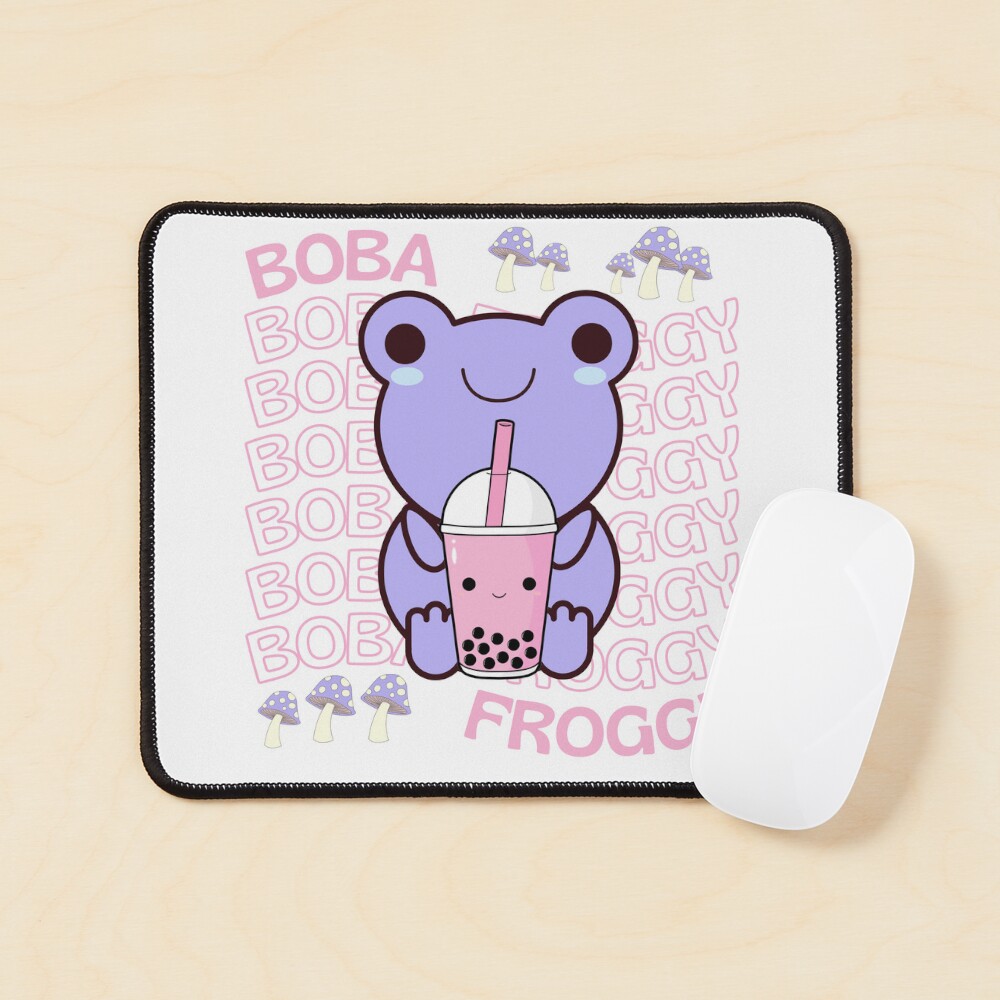 "Cute Cartoon Kawaii Frog drinking Boba Tea | adorable Boba animals ...