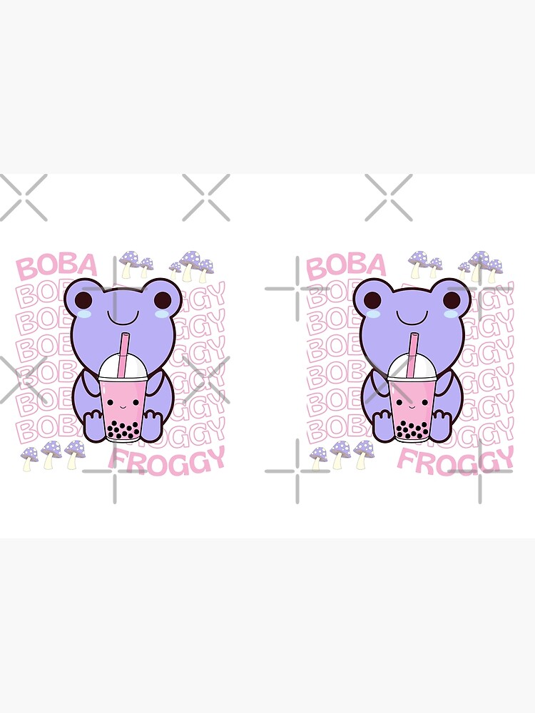 "Cute Cartoon Kawaii Frog drinking Boba Tea | adorable Boba animals ...