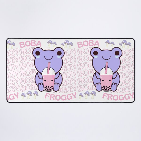 "Cute Cartoon Kawaii Frog drinking Boba Tea | adorable Boba animals ...