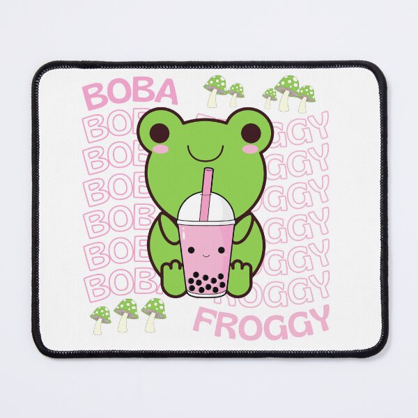 "Cute Cartoon Kawaii Frog drinking Boba Tea | adorable Boba animals ...