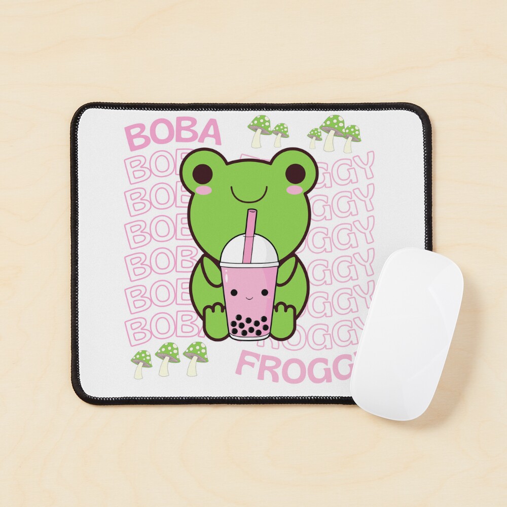 "Cute Cartoon Kawaii Frog drinking Boba Tea | adorable Boba animals ...