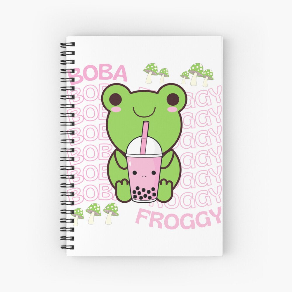 "Cute Cartoon Kawaii Frog drinking Boba Tea | adorable Boba animals ...