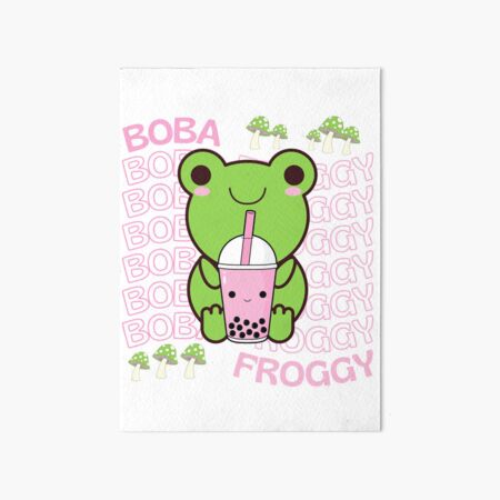 "Cute Cartoon Kawaii Frog drinking Boba Tea | adorable Boba animals ...