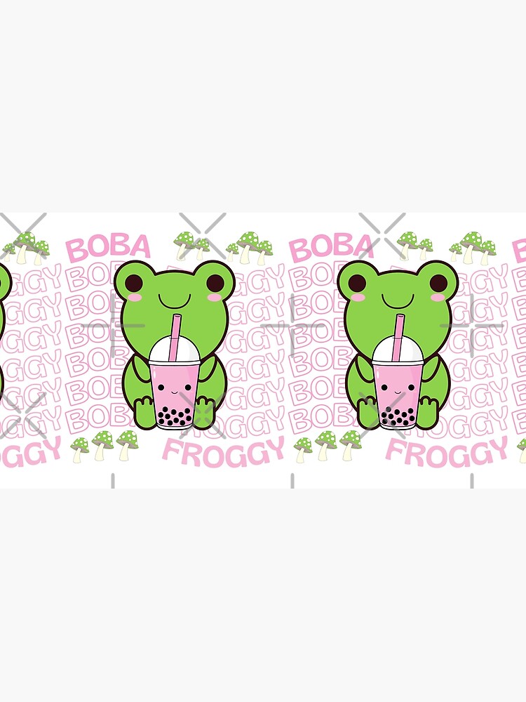 "Cute Cartoon Kawaii Frog drinking Boba Tea | adorable Boba animals ...