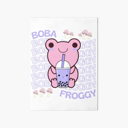 "Cute Cartoon Kawaii Frog drinking Boba Tea | adorable Boba animals ...