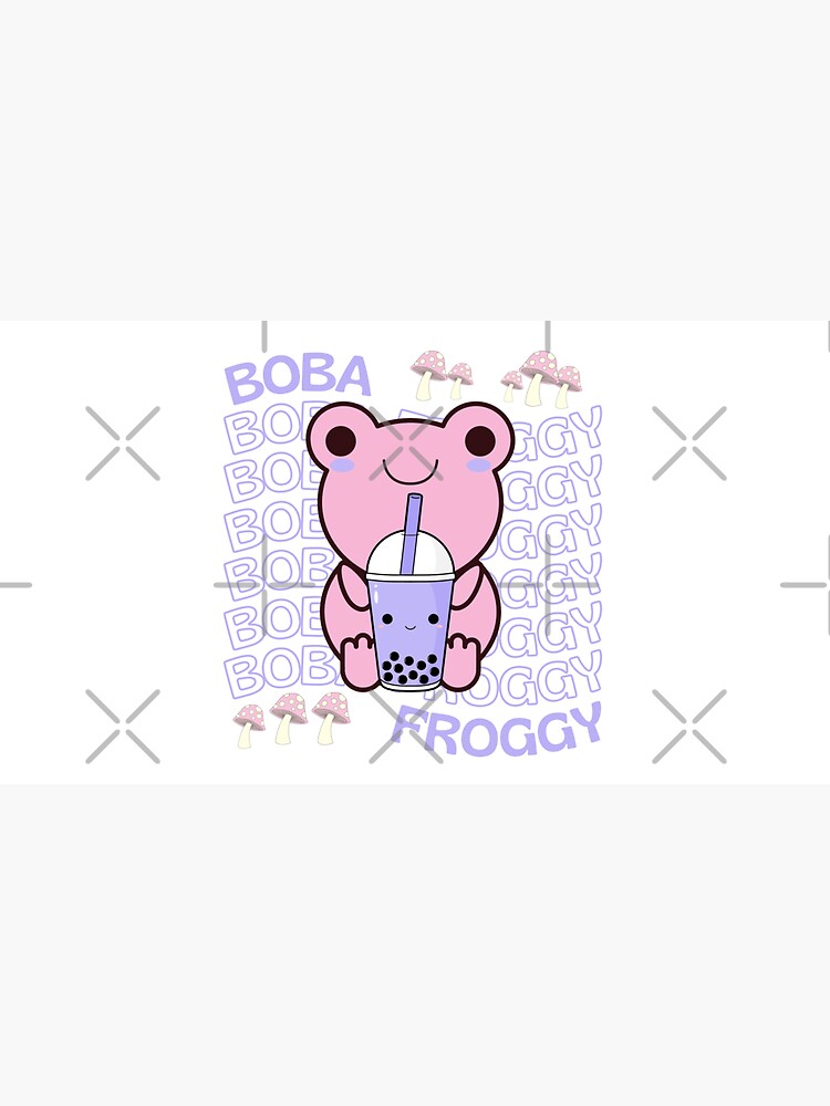"Cute Cartoon Kawaii Frog drinking Boba Tea | adorable Boba animals ...