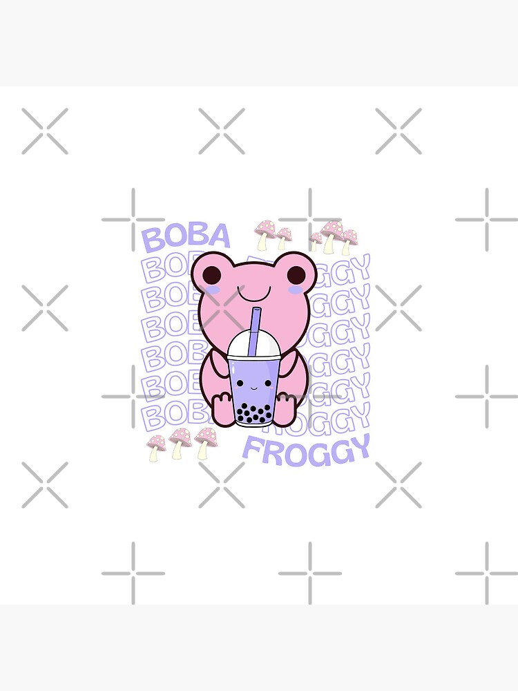 "Cute Cartoon Kawaii Frog drinking Boba Tea | adorable Boba animals ...