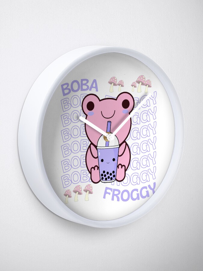 "Cute Cartoon Kawaii Frog drinking Boba Tea | adorable Boba animals ...