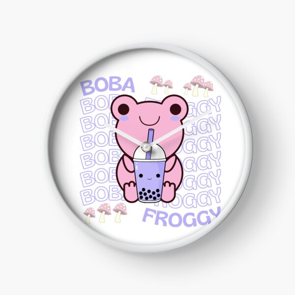 "Cute Cartoon Kawaii Frog drinking Boba Tea | adorable Boba animals ...