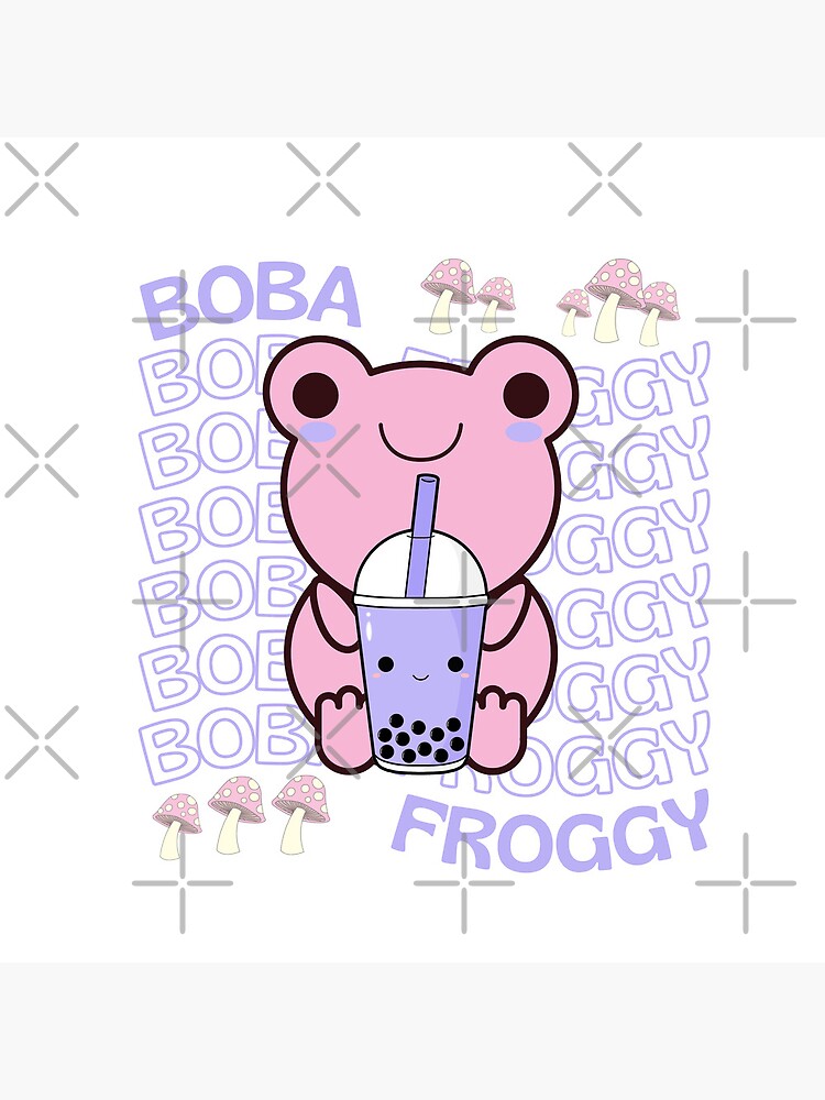 "Cute Cartoon Kawaii Frog drinking Boba Tea | adorable Boba animals ...
