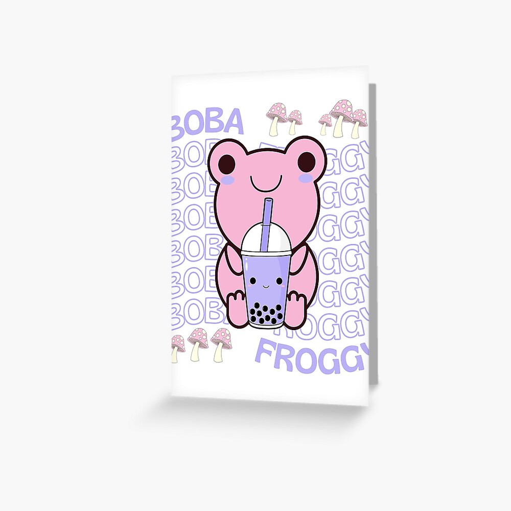 "Cute Cartoon Kawaii Frog drinking Boba Tea | adorable Boba animals | Kawaii aesthetic | Kawaii ...