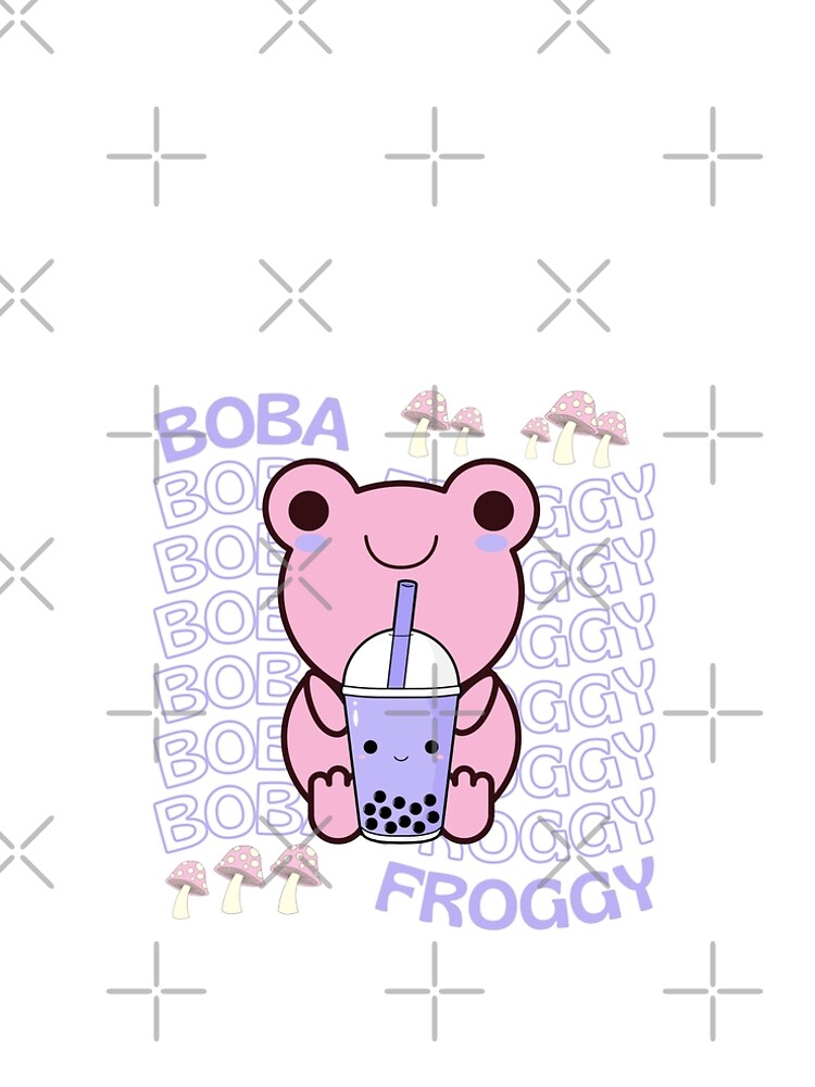 "Cute Cartoon Kawaii Frog drinking Boba Tea | adorable Boba animals ...