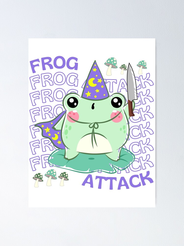 "Cute Cartoon Kawaii Frog holding knife | adorable knife animals ...