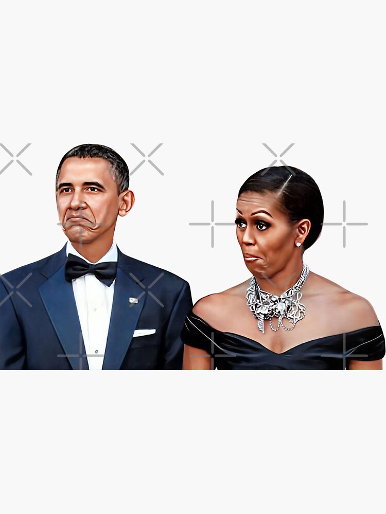 "Barack and Michelle Obama Funny Faces Cartoon Illustration | Obama ...