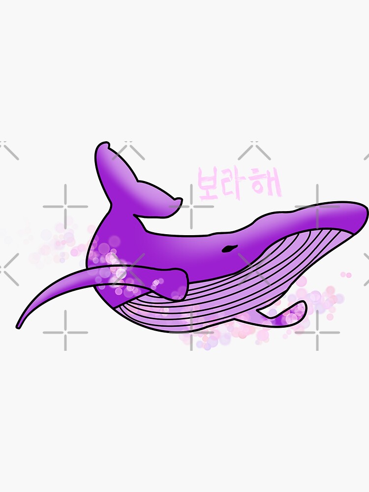 "BTS Borahae Purple Whale" Sticker for Sale by allysonleeart | Redbubble