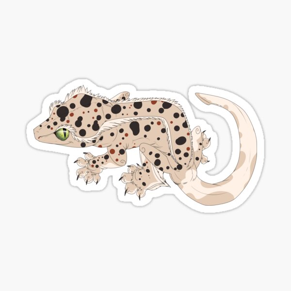 "Super Dalmatian Crested Gecko" Sticker for Sale by TwilightSaint0 ...