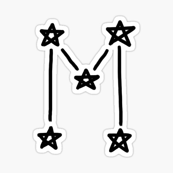 "Constellation Doodle Capital Letter M" Sticker for Sale by ...