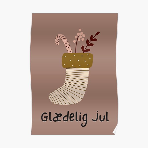 "Glædelig Jul (happy Christmas in Danish) Julekort Christmas stocking ...
