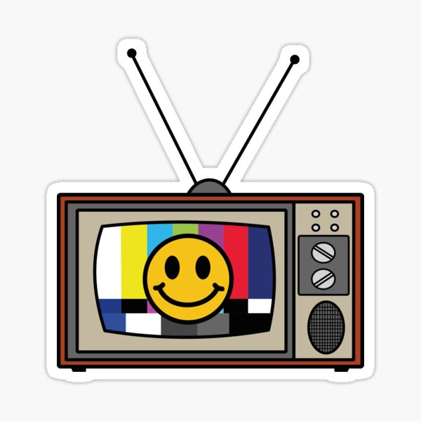 "Smilling Glitched TV " Sticker for Sale by ReeCollection | Redbubble