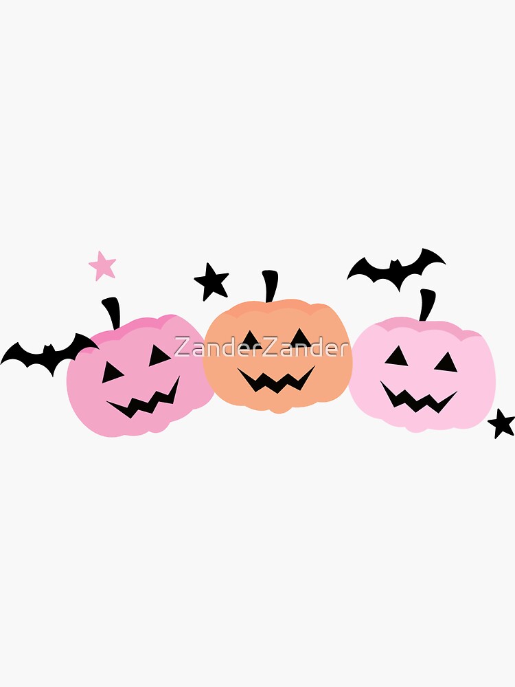 "Trio of Pink Pumpkins" Sticker for Sale by ZanderZander | Redbubble