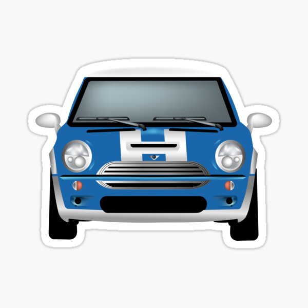 "Mini Blue Car" Sticker for Sale by Mattman08 | Redbubble