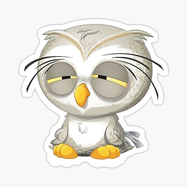 "tired owl" Sticker for Sale by Orenda-om | Redbubble