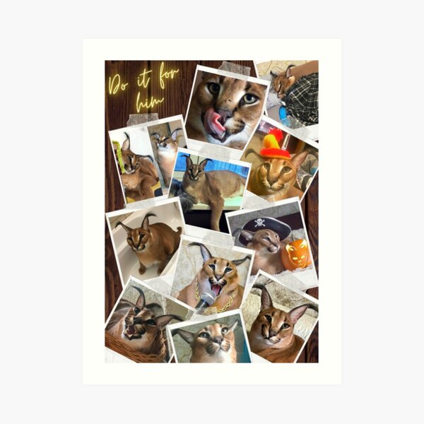 "Motivational Big Floppa Caracal" Art Print for Sale by RadioactiveFox ...
